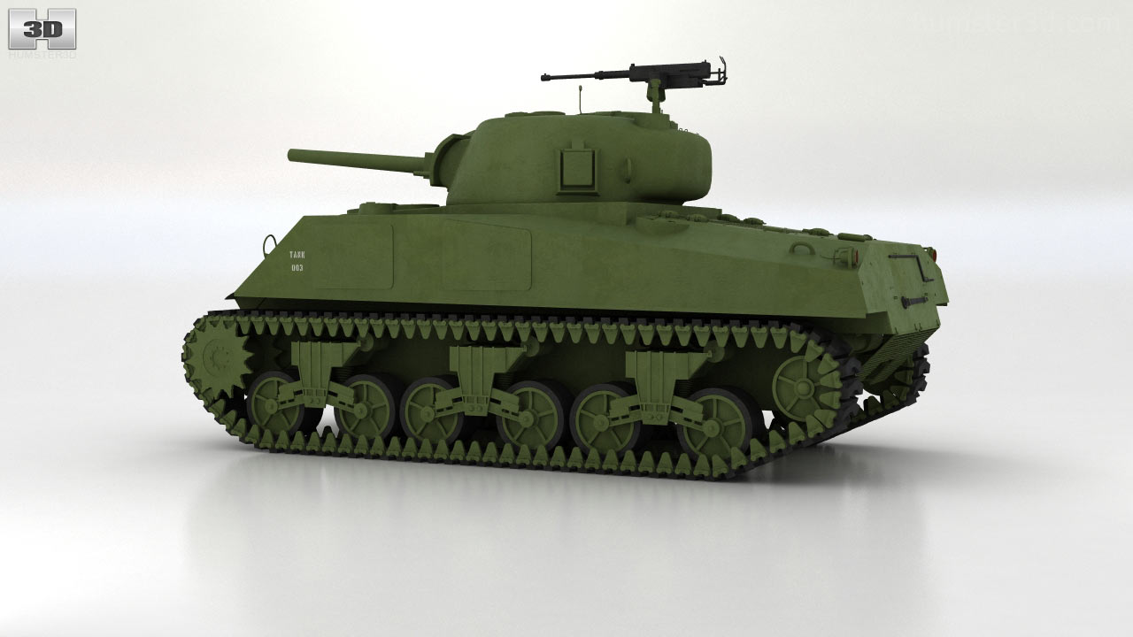 360 view of M4A2 Sherman 3D model - 3DModels store