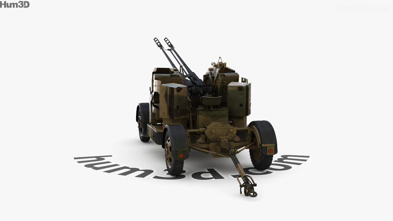 360 view of Oerlikon GDF 35 mm Twin Cannon 3D model - 3DModels store