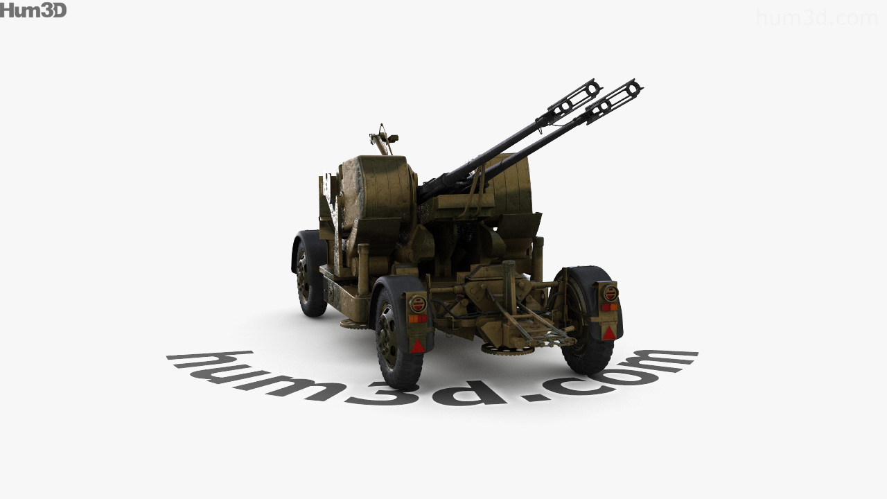 360 view of Oerlikon GDF 35 mm Twin Cannon 3D model - 3DModels store