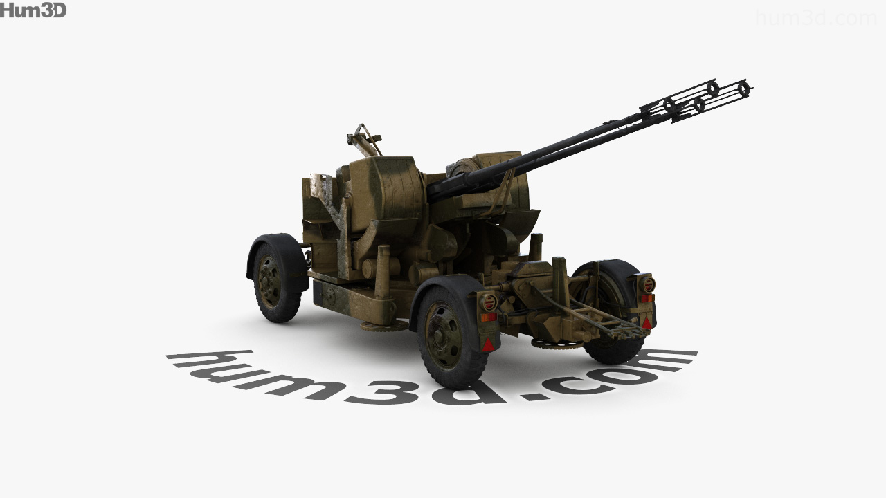 360 view of Oerlikon GDF 35 mm Twin Cannon 3D model - 3DModels store
