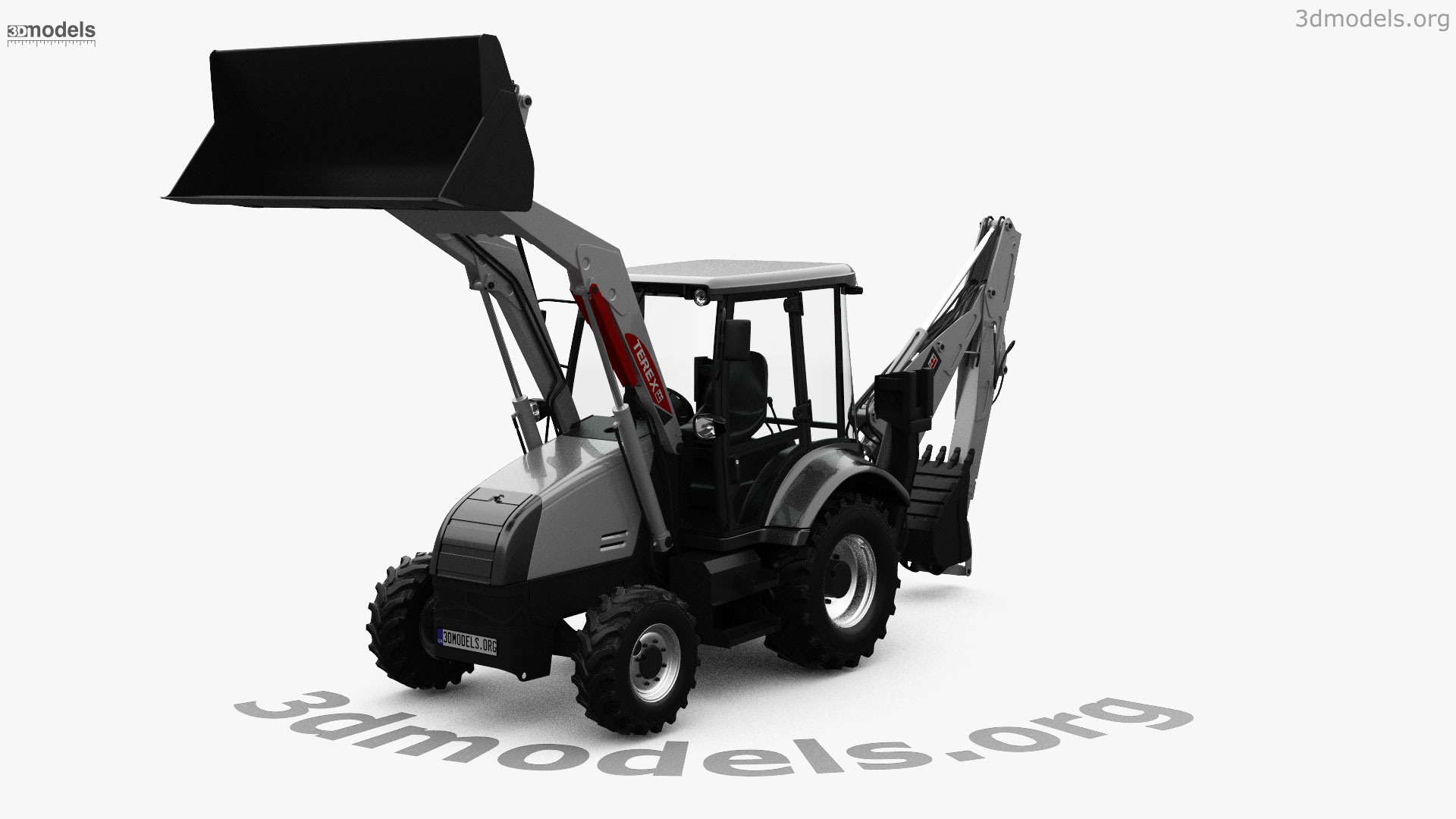 360 view of Terex 760 Backhoe Tractor 2004 3D model - 3DModels store