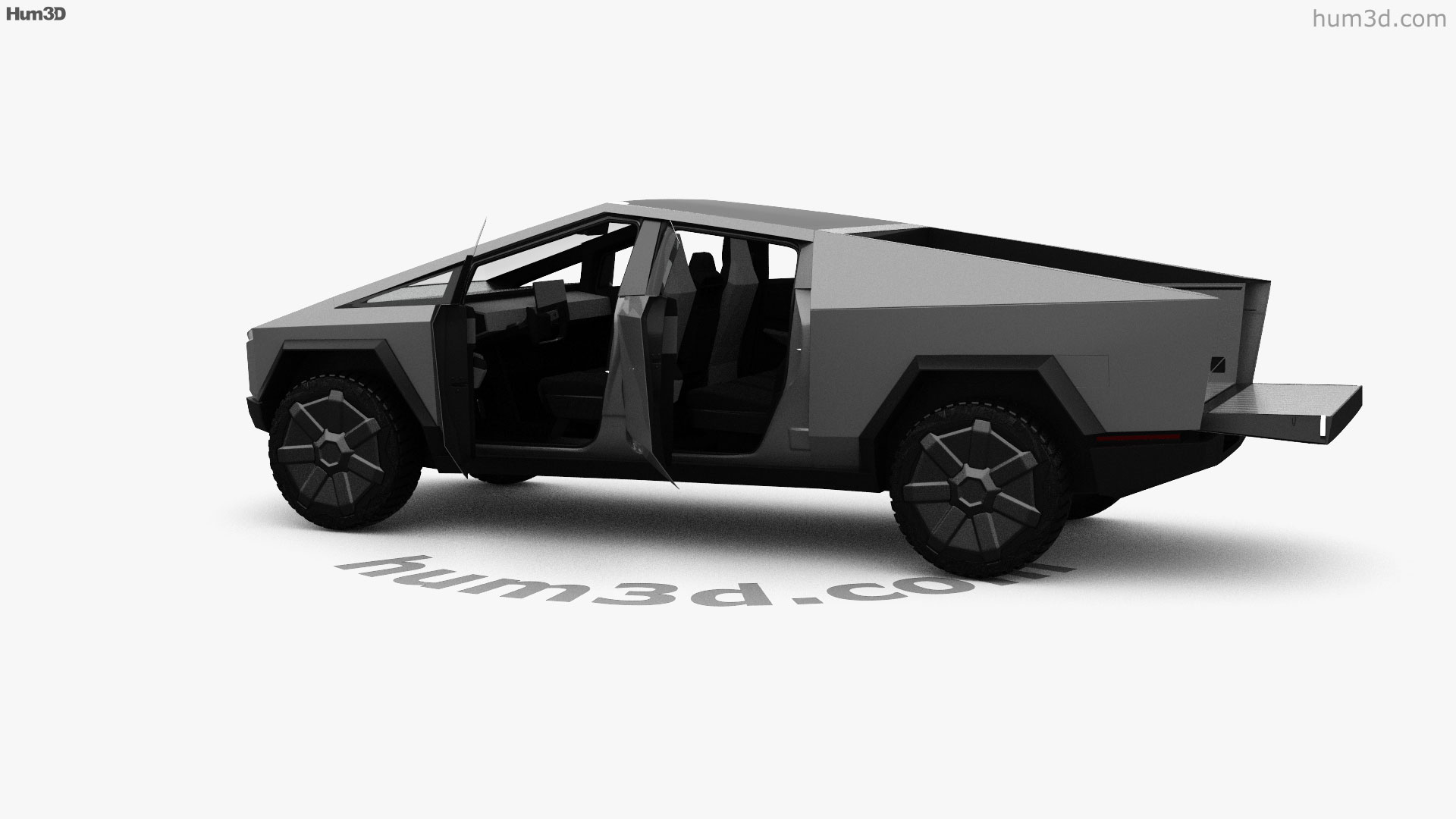 360 view of Tesla Cybertruck concept with HQ interior 2024 3D model ...