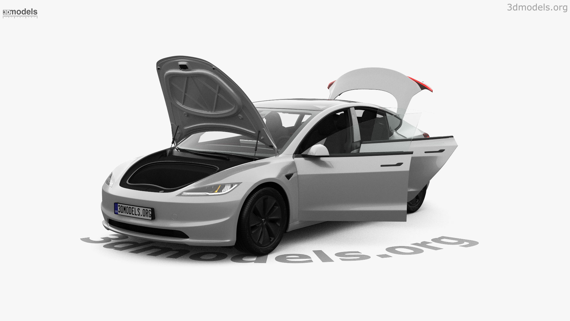 360 view of Tesla Model 3 with HQ interior 2025 3D model - 3DModels store