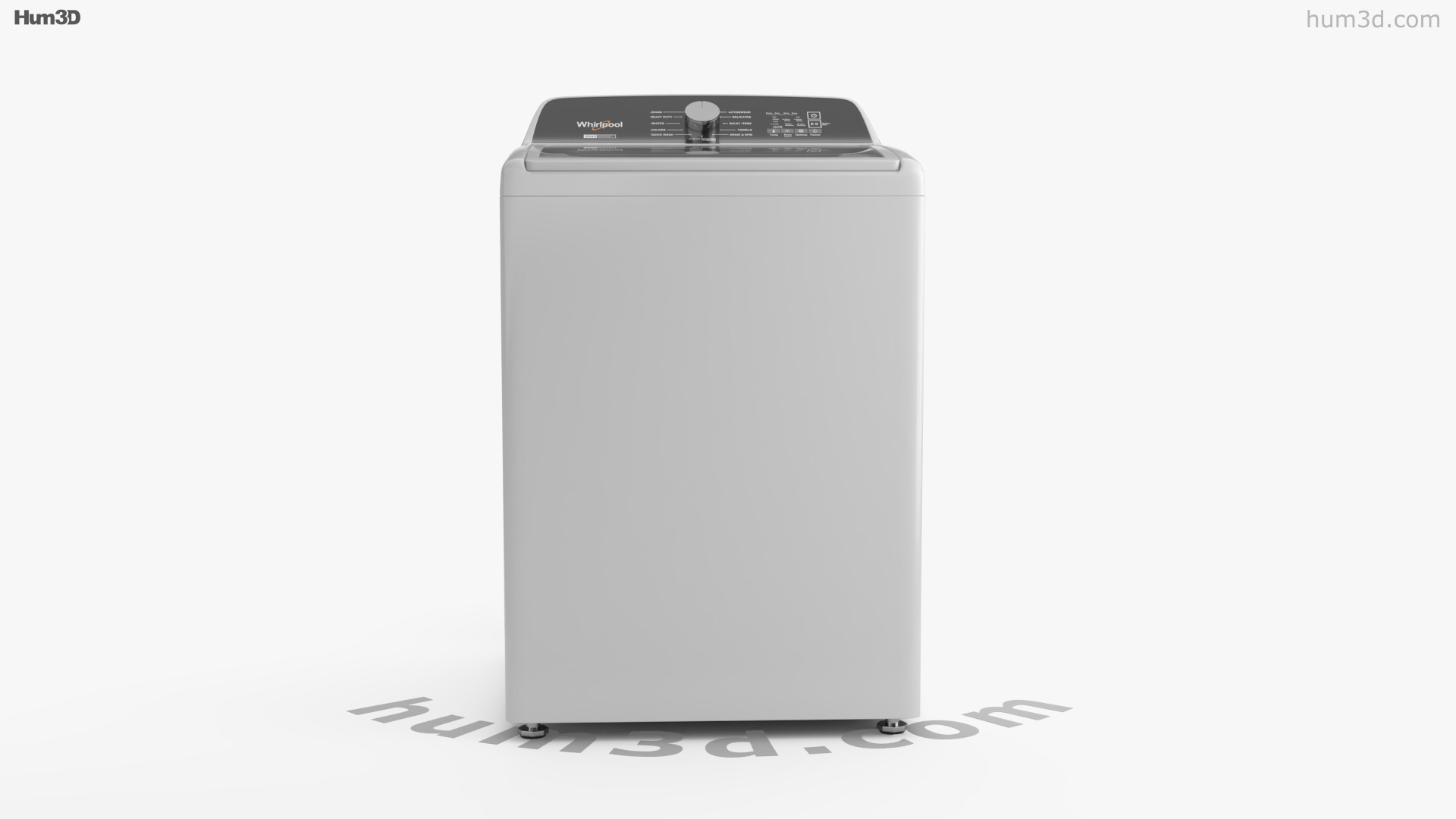 360 view of Whirlpool WTW5057LW Top Load Washing Machine 3D model ...