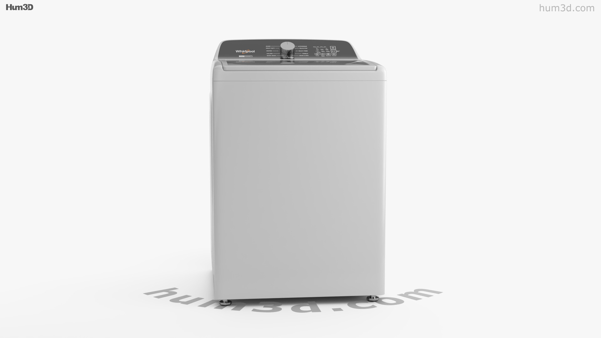 360 view of Whirlpool WTW5057LW Top Load Washing Machine 3D model ...