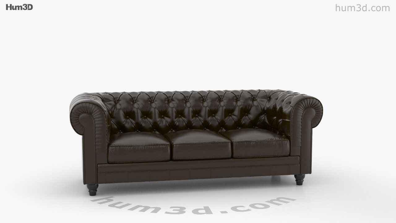 360 view of Chesterfield Sofa 3D model - 3DModels store