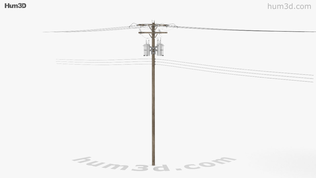 360 view of Electric Pole 3D model - 3DModels store