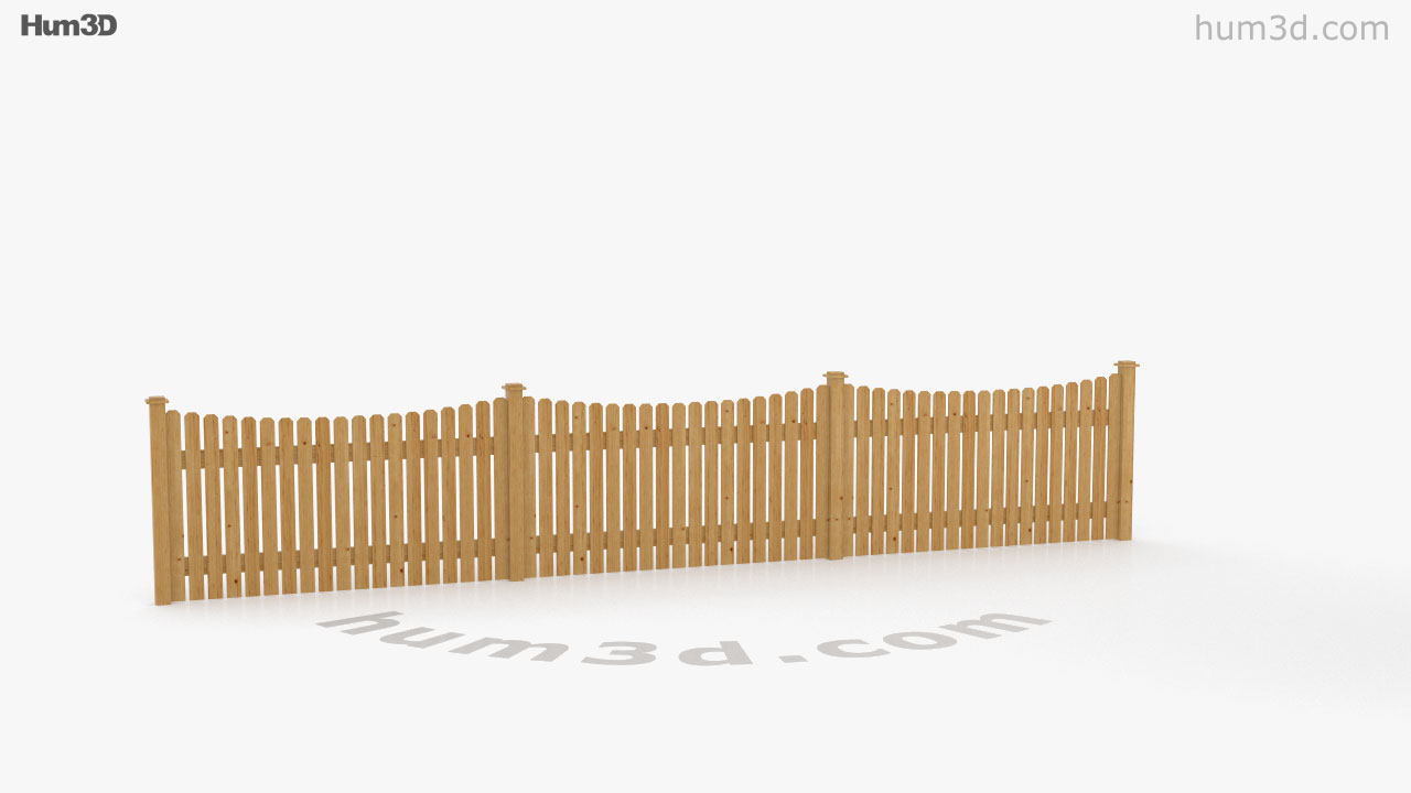 360 view of Wooden Fence 3D model - 3DModels store
