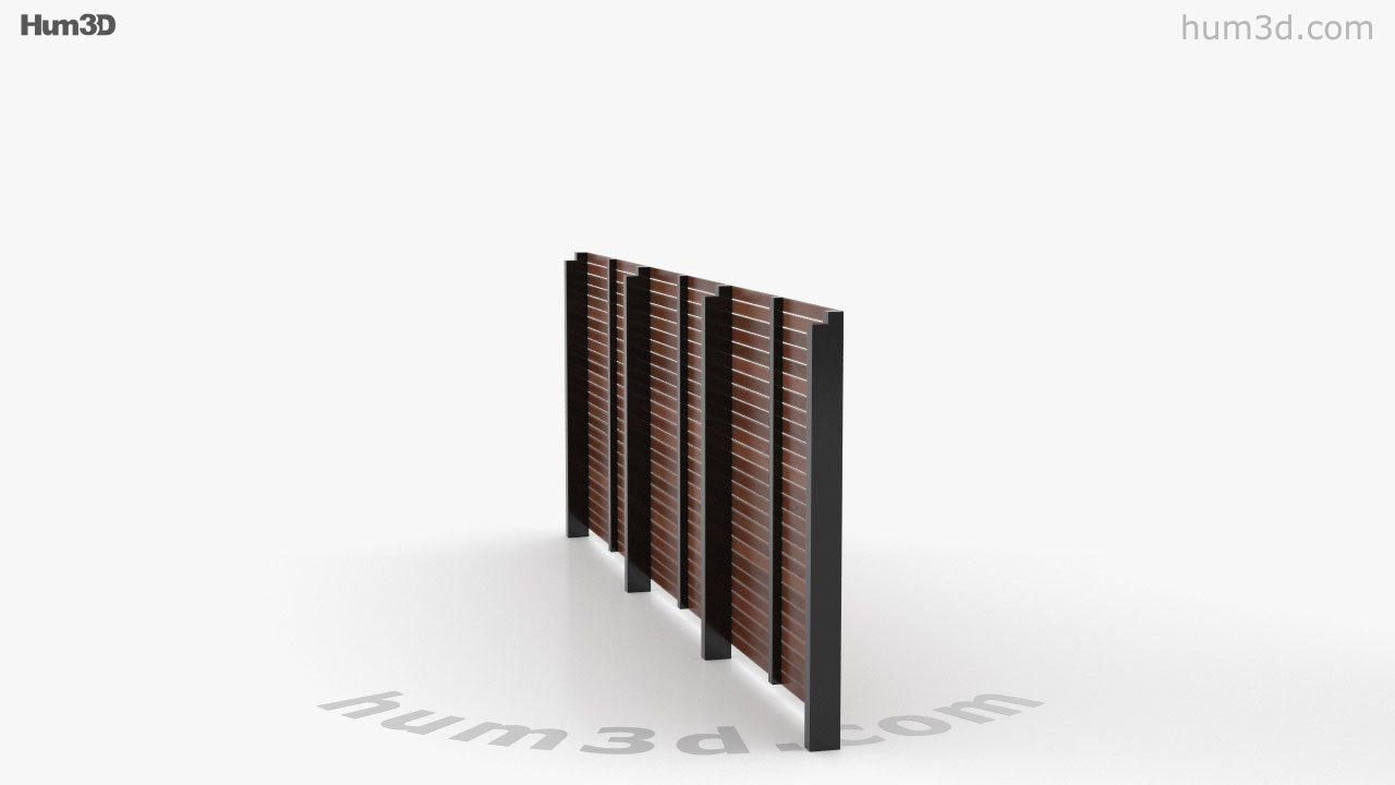 360 view of Modern Wooden Fence 3D model - 3DModels store