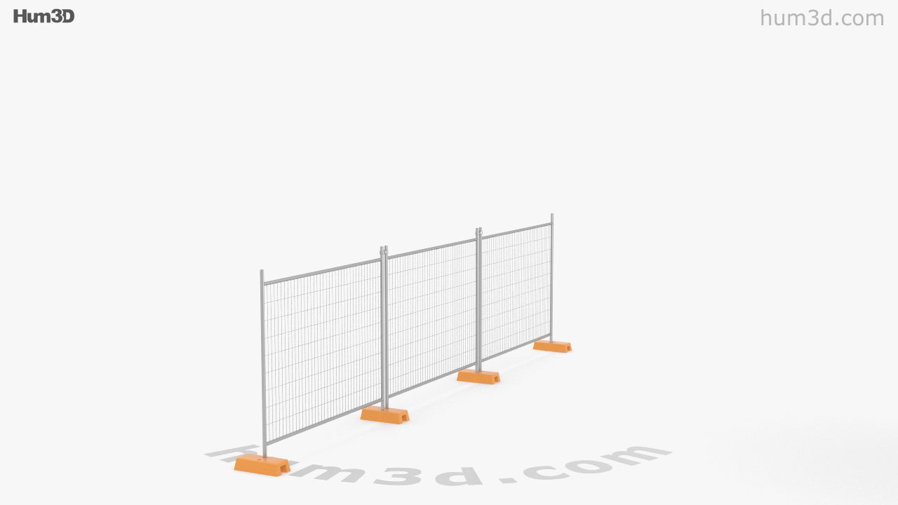 360 view of Construction Site Fence 3D model - 3DModels store