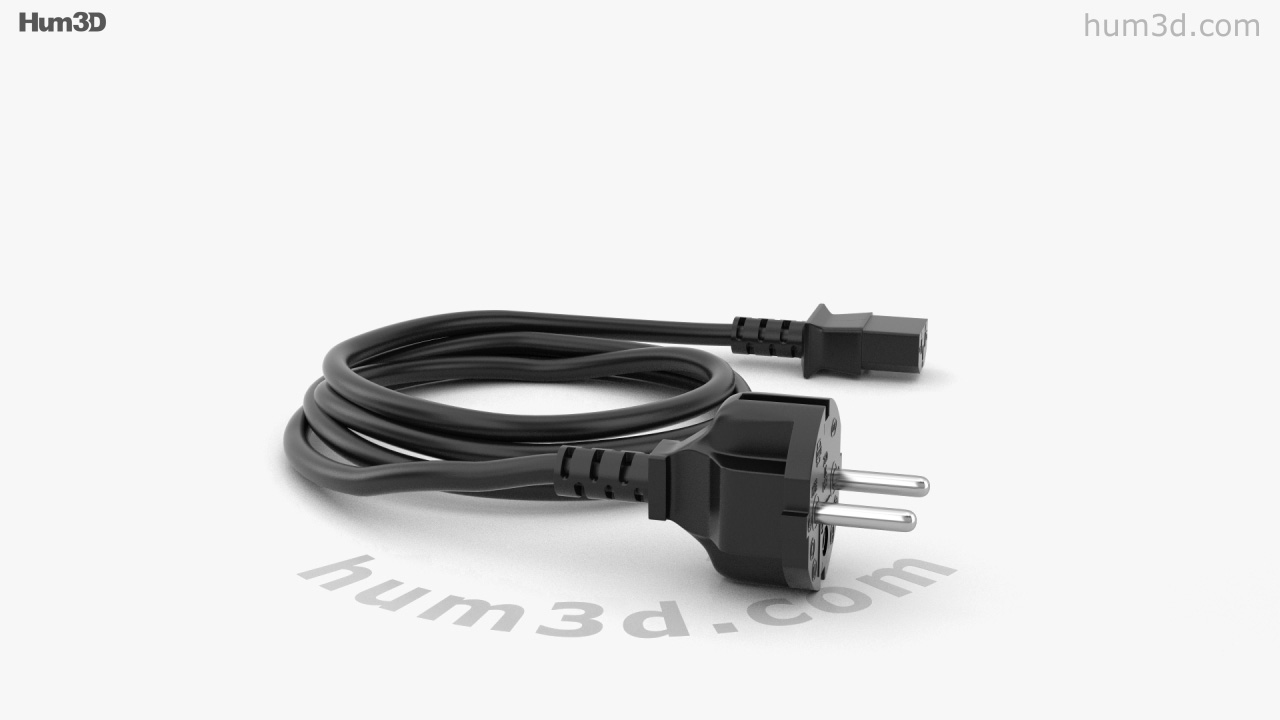 360 view of Power Cord 3D model - 3DModels store