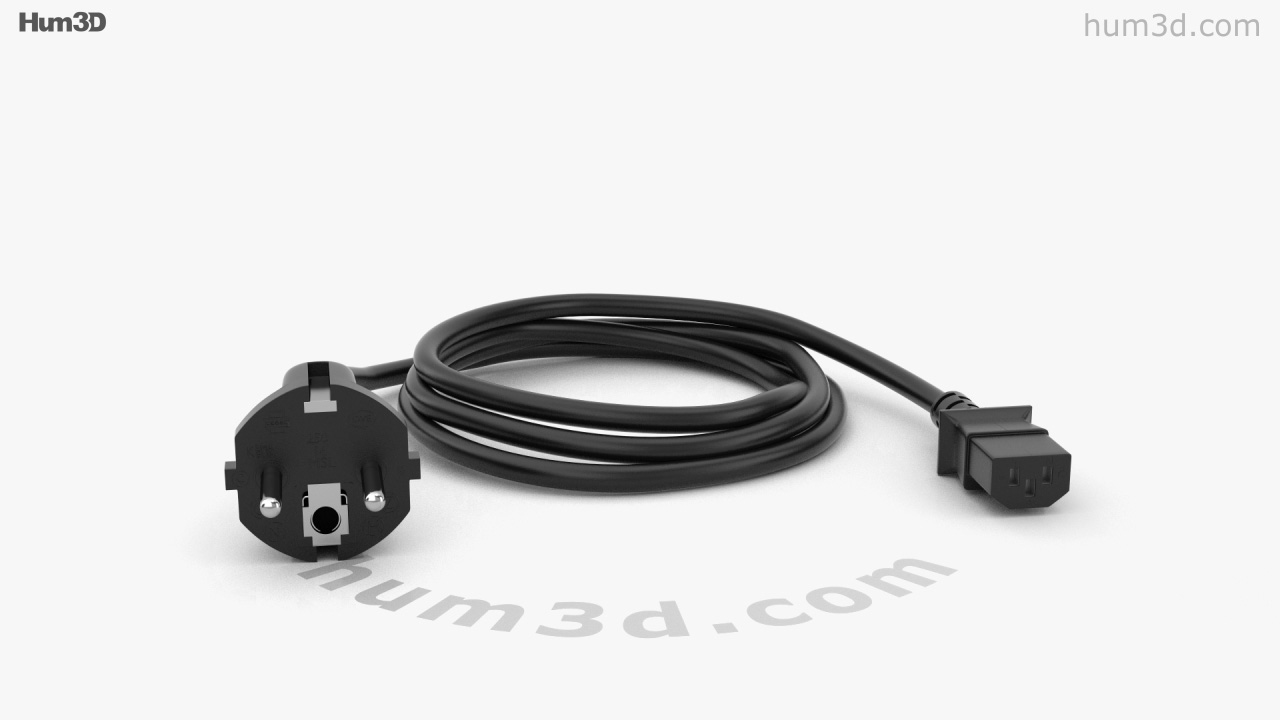 360 view of Power Cord 3D model - 3DModels store