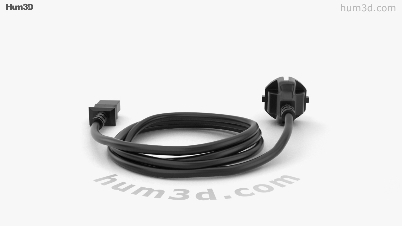 360 view of Power Cord 3D model - 3DModels store