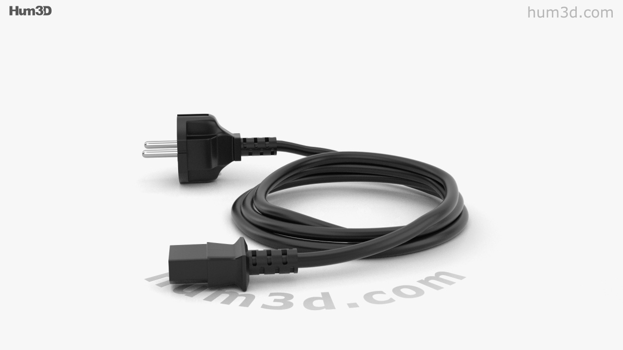 360 view of Power Cord 3D model - 3DModels store