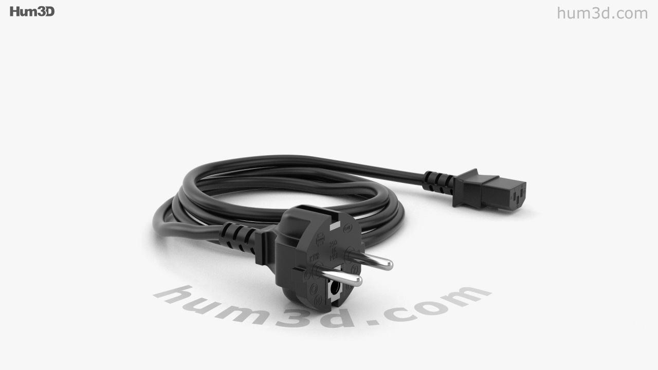360 view of Power Cord 3D model - 3DModels store