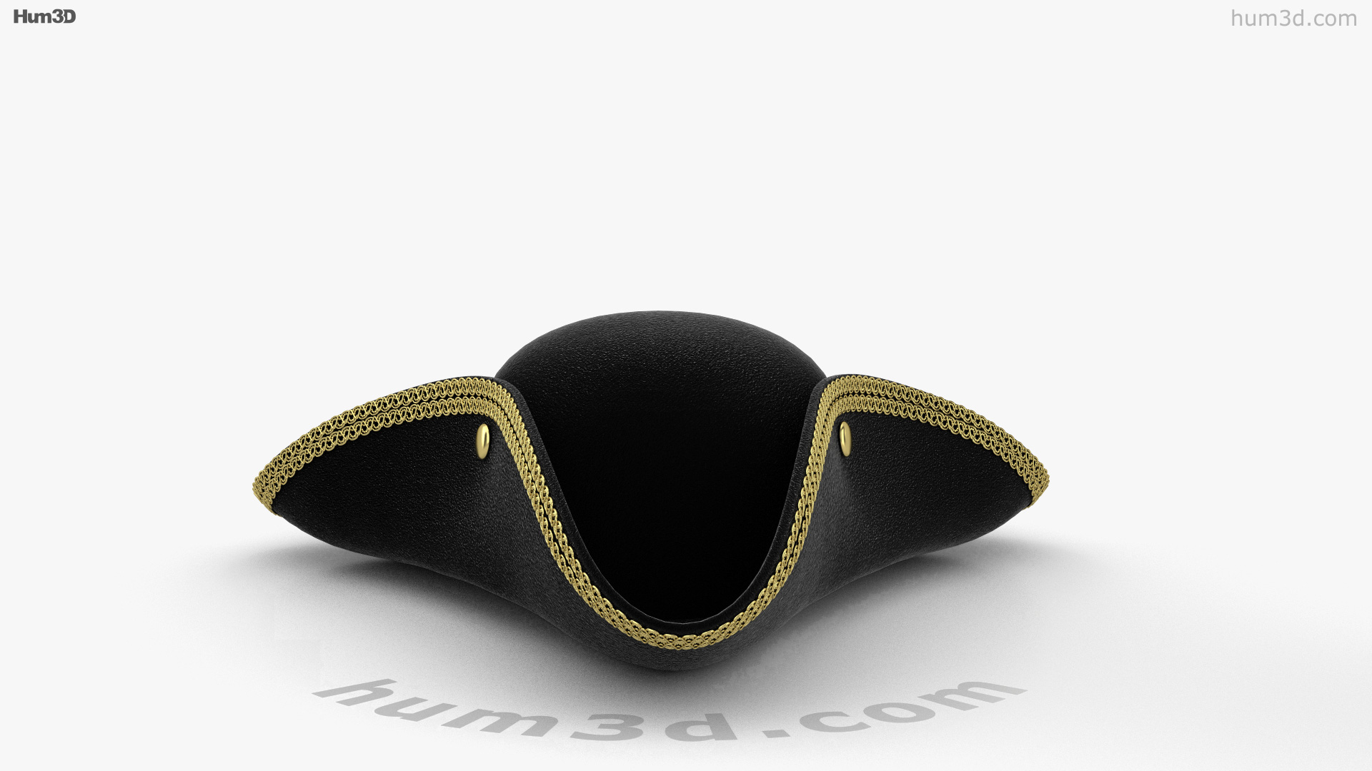 360 view of Tricorne Hat 3D model - 3DModels store