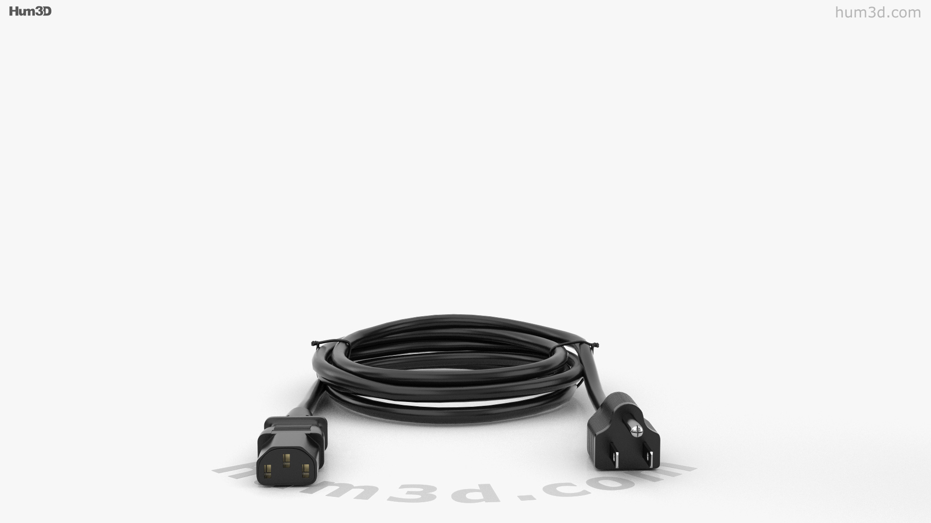360 view of Power Cord US 3D model - 3DModels store