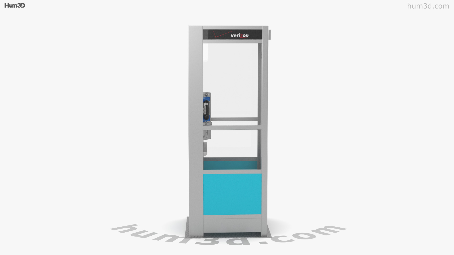 360 view of Phone Booth NYC Style 3D model - 3DModels store