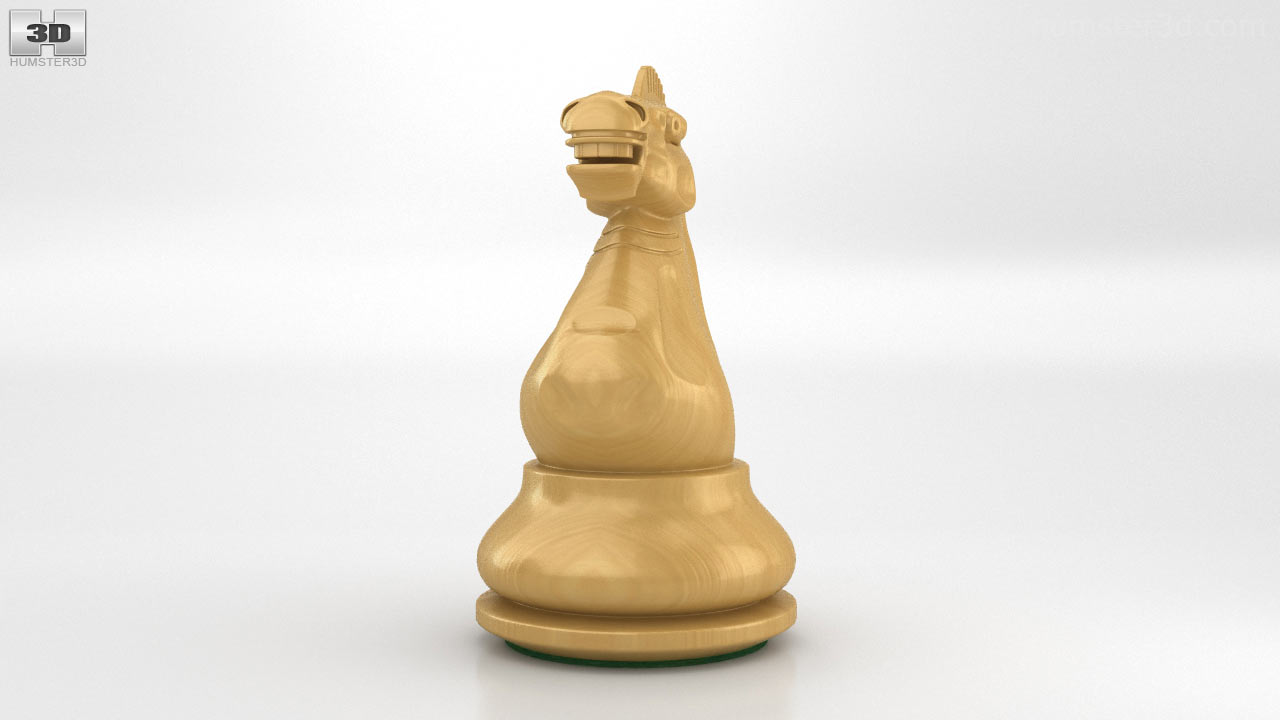 360 view of Classic Chess Knight White 3D model - 3DModels store