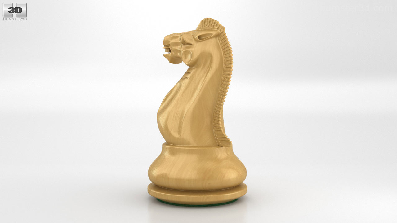 360 view of Classic Chess Knight White 3D model - 3DModels store