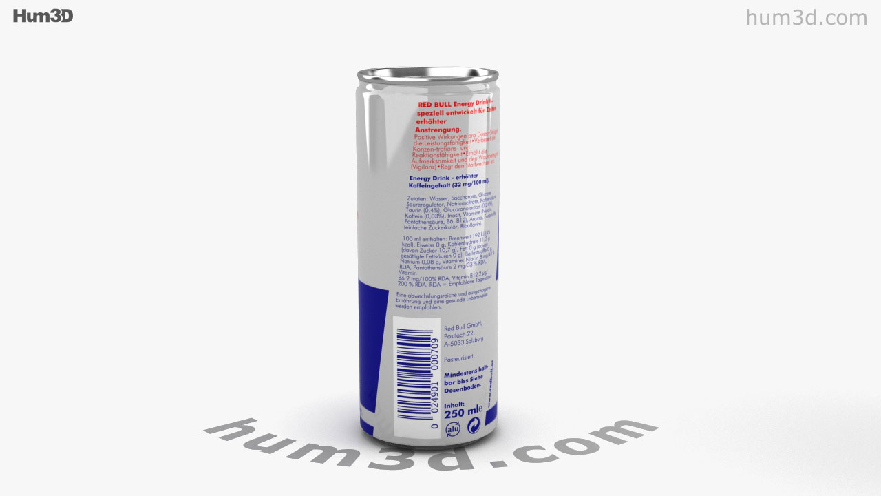 360 view of Red Bull Can 3D model - 3DModels store