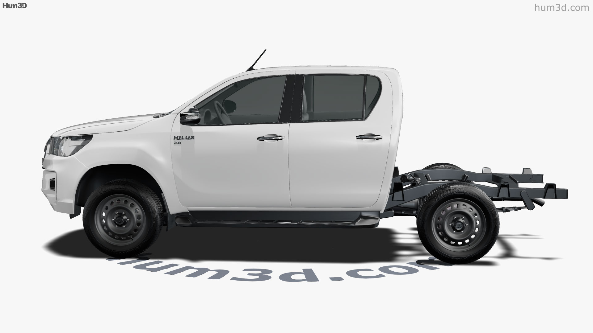 360 view of Toyota Hilux Double Cab Chassis SR 2021 3D model - 3DModels ...