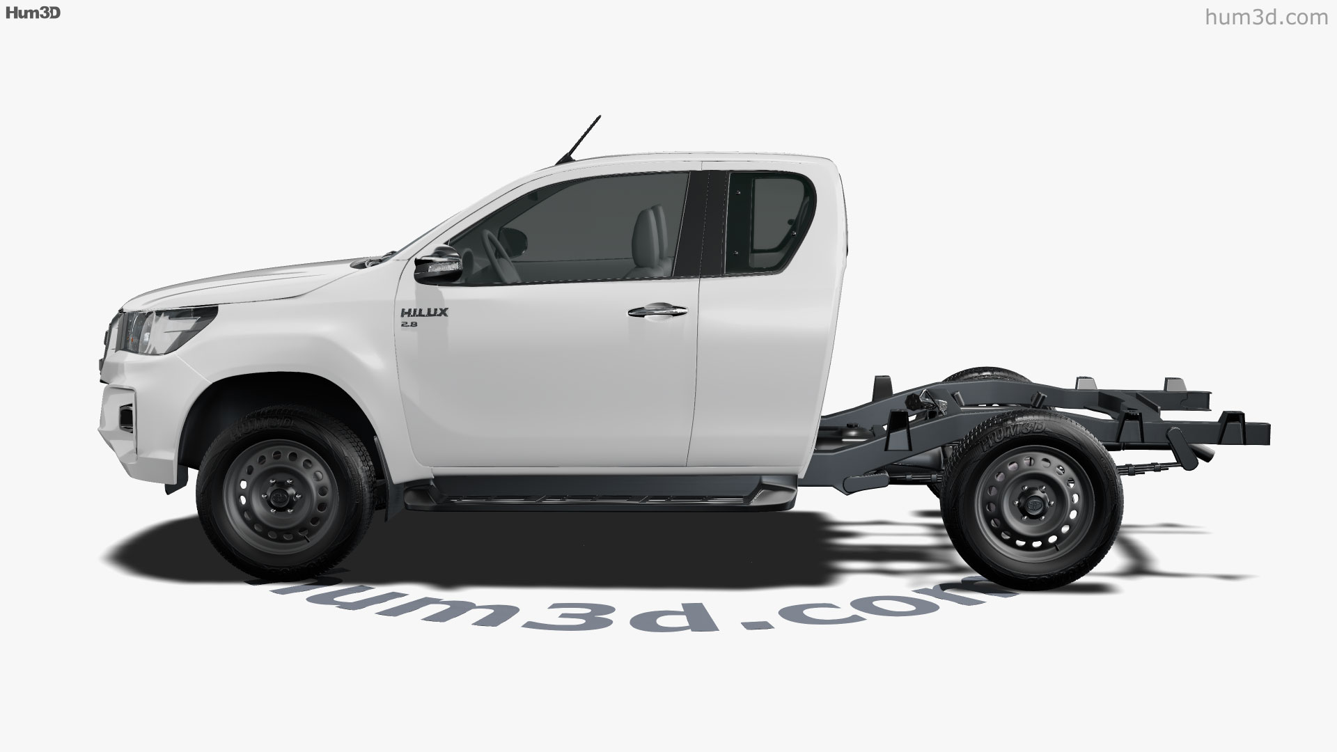360 view of Toyota Hilux Extra Cab Chassis SR 2022 3D model - 3DModels ...