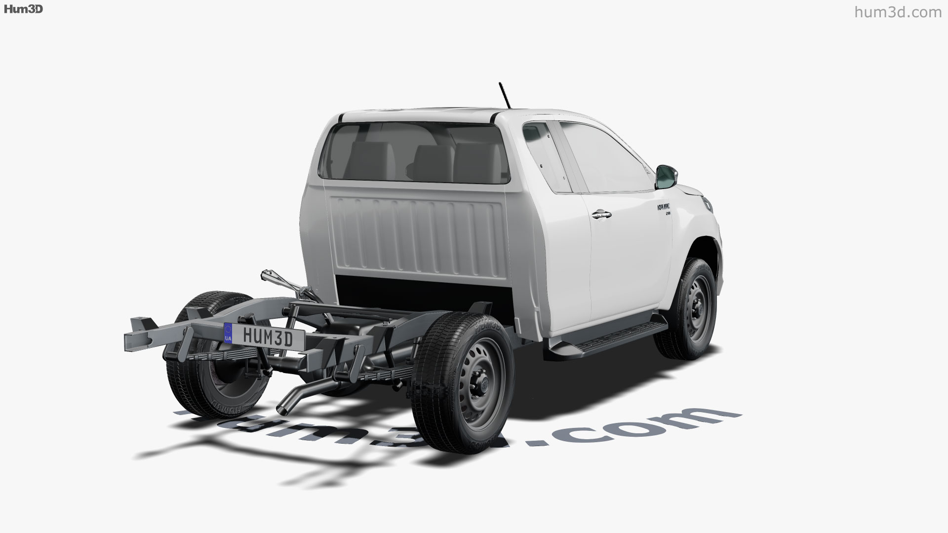 360 view of Toyota Hilux Extra Cab Chassis SR 2022 3D model - 3DModels ...
