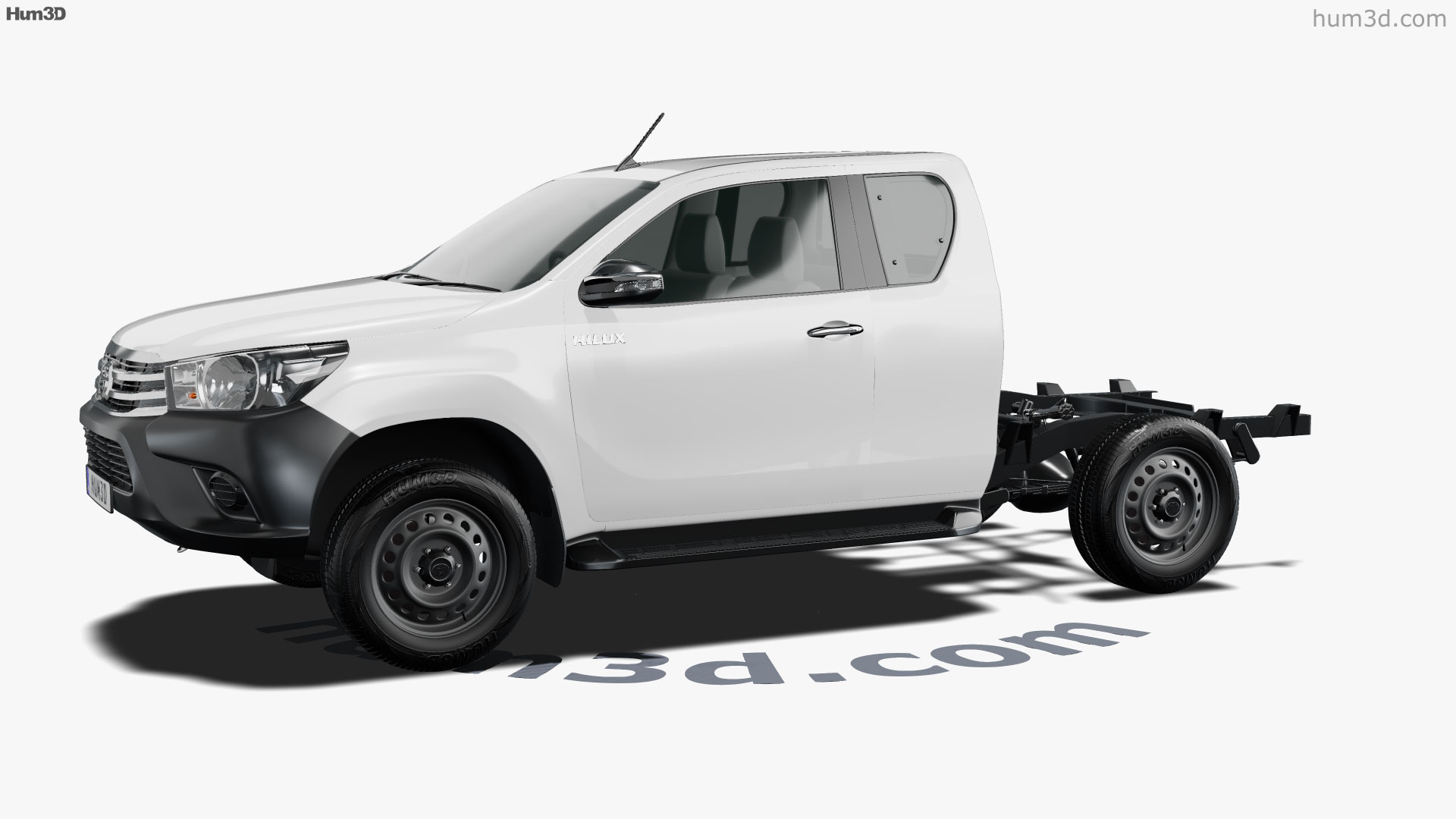 360 view of Toyota Hilux Extra Cab Chassis 2018 3D model - 3DModels store