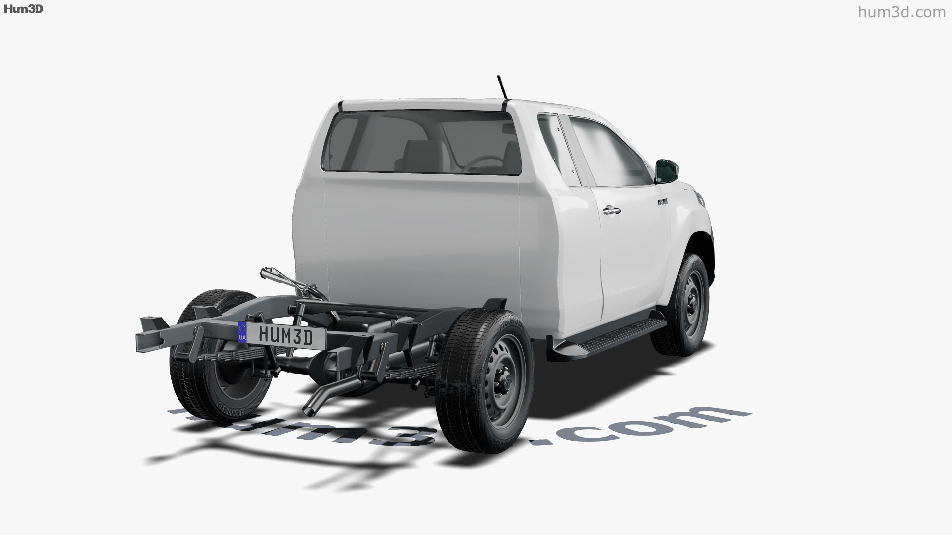360 view of Toyota Hilux Extra Cab Chassis 2018 3D model - 3DModels store