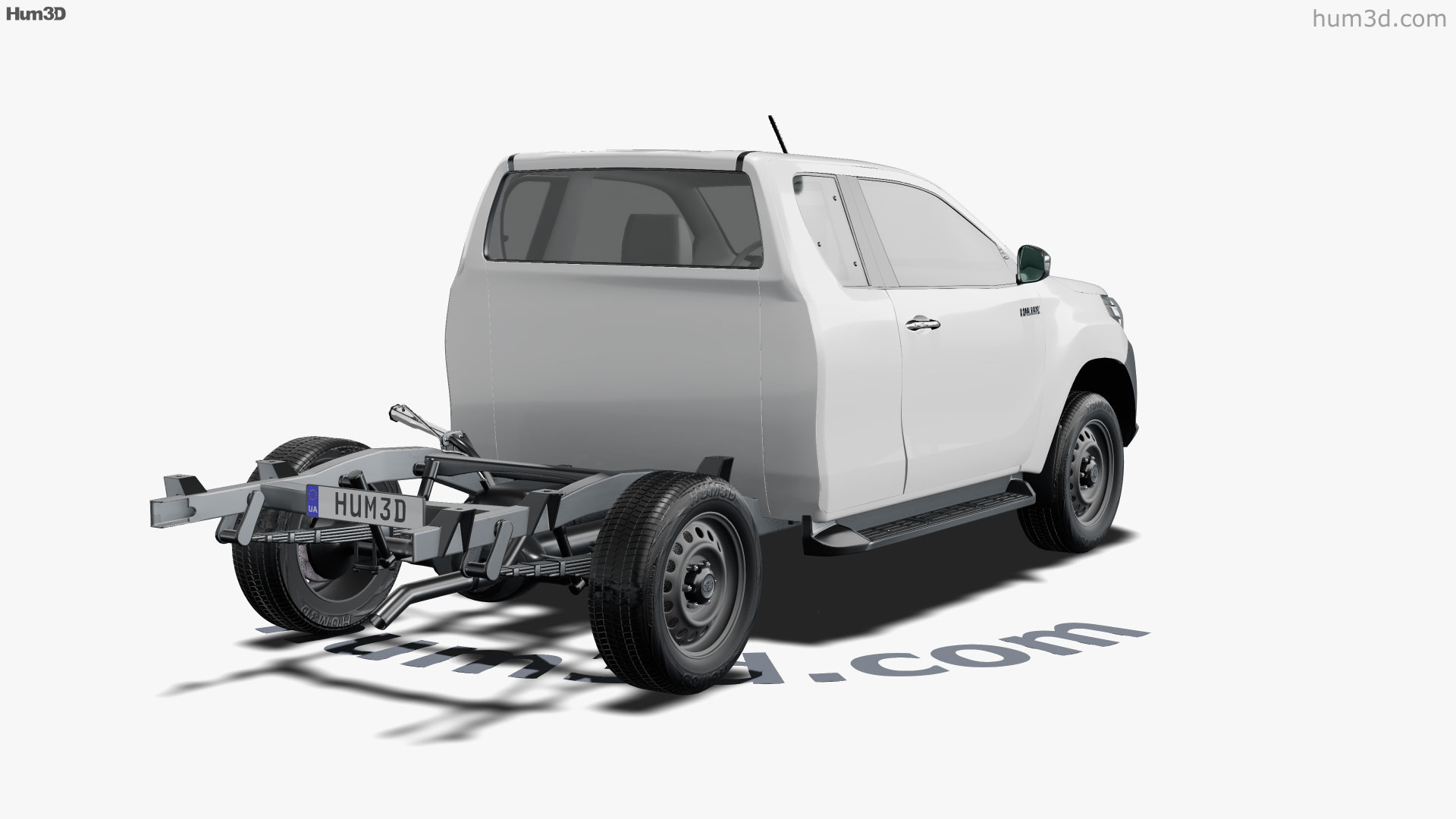 360 view of Toyota Hilux Extra Cab Chassis 2018 3D model - 3DModels store