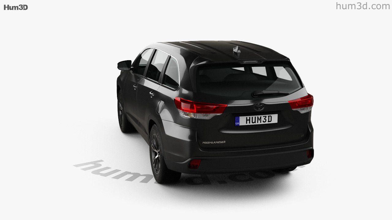 360 view of Toyota Highlander LEplus 2019 3D model - 3DModels store