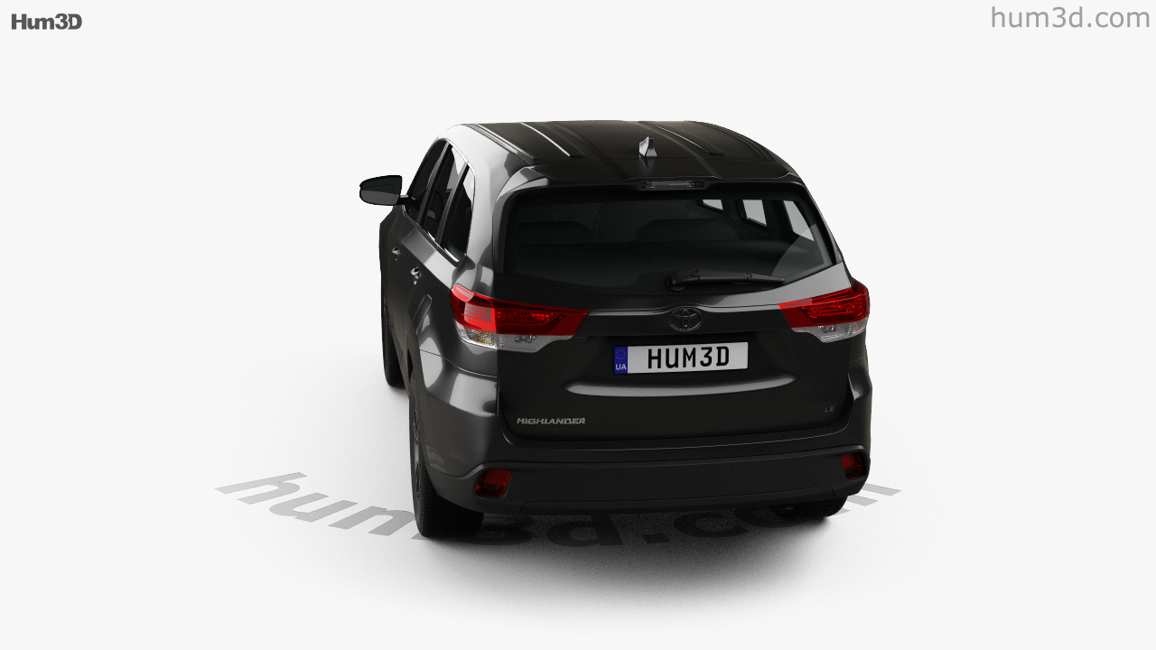 360 view of Toyota Highlander LEplus 2019 3D model - 3DModels store