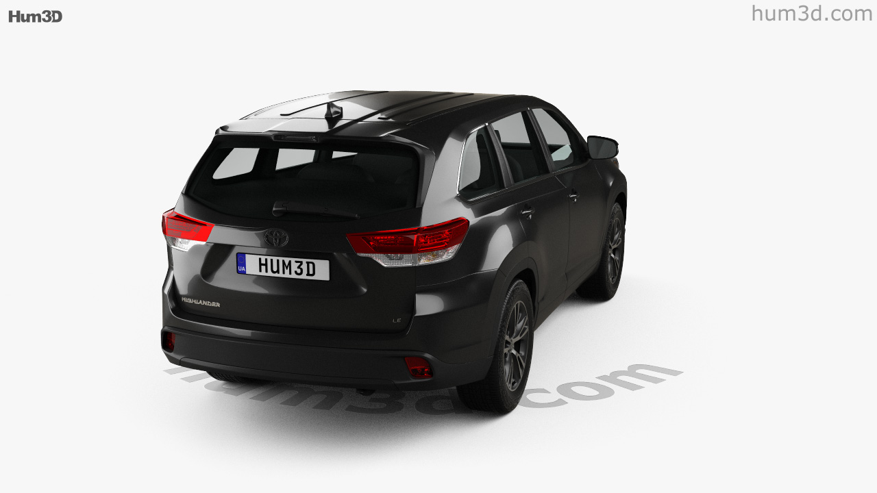360 view of Toyota Highlander LEplus 2019 3D model - 3DModels store