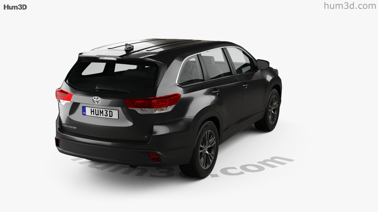 360 view of Toyota Highlander LEplus 2019 3D model - 3DModels store