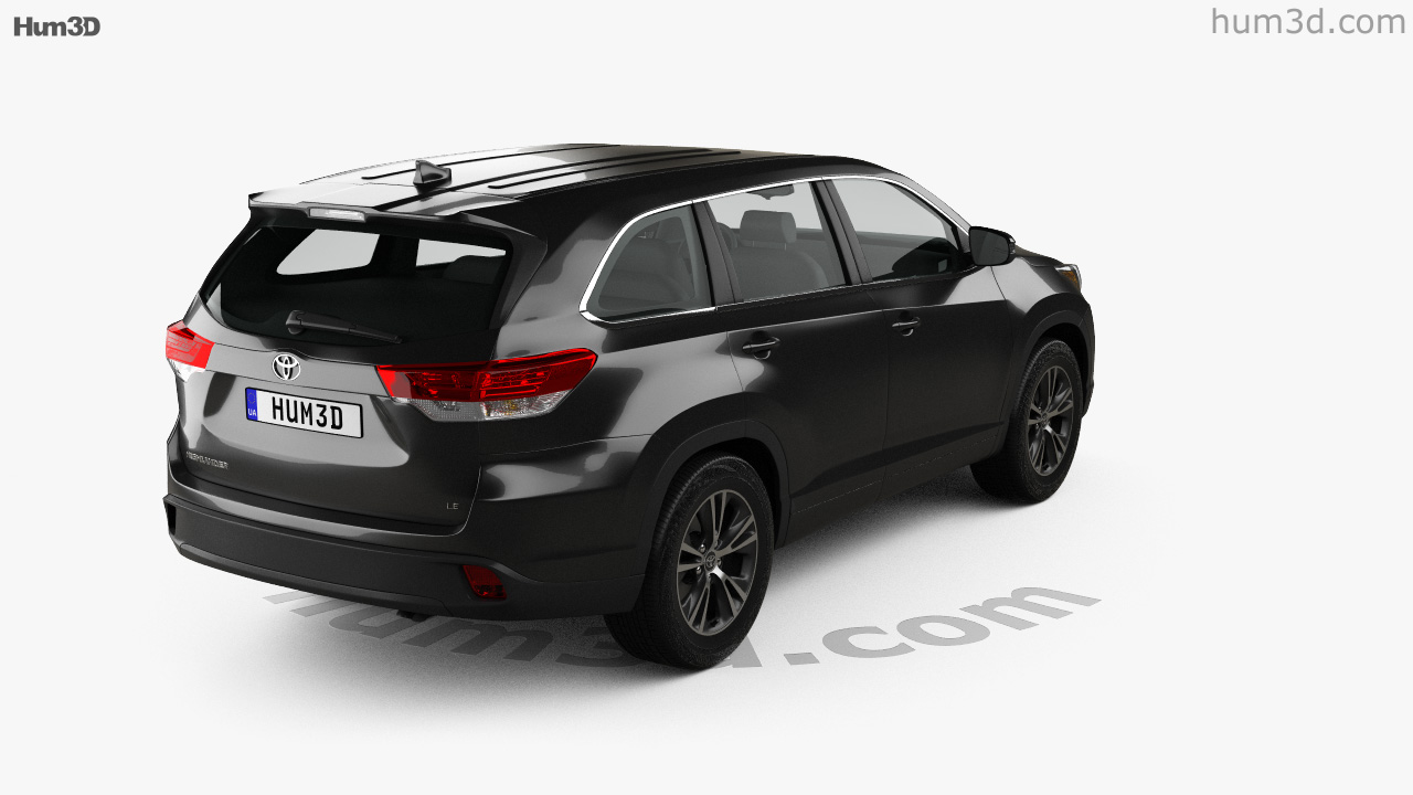 360 view of Toyota Highlander LEplus 2019 3D model - 3DModels store