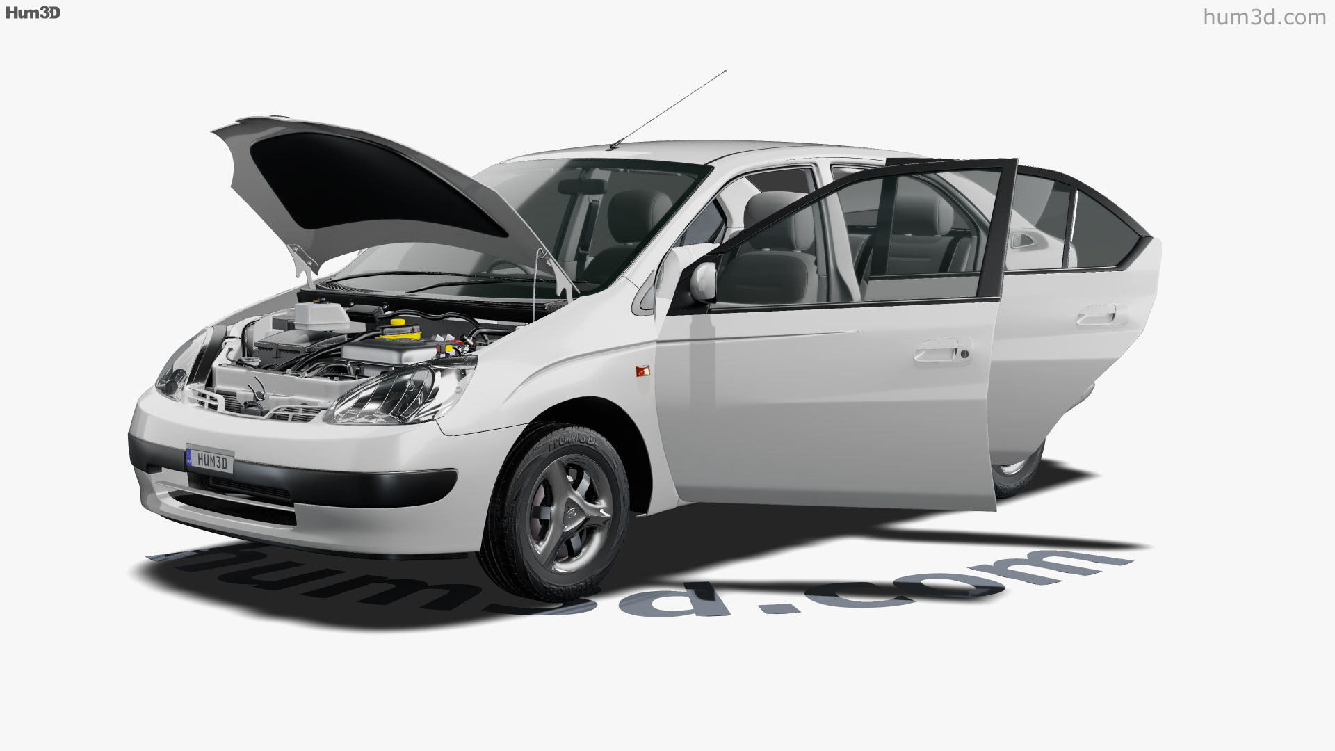 360 view of Toyota Prius JP-spec with HQ interior and engine 2003 3D ...
