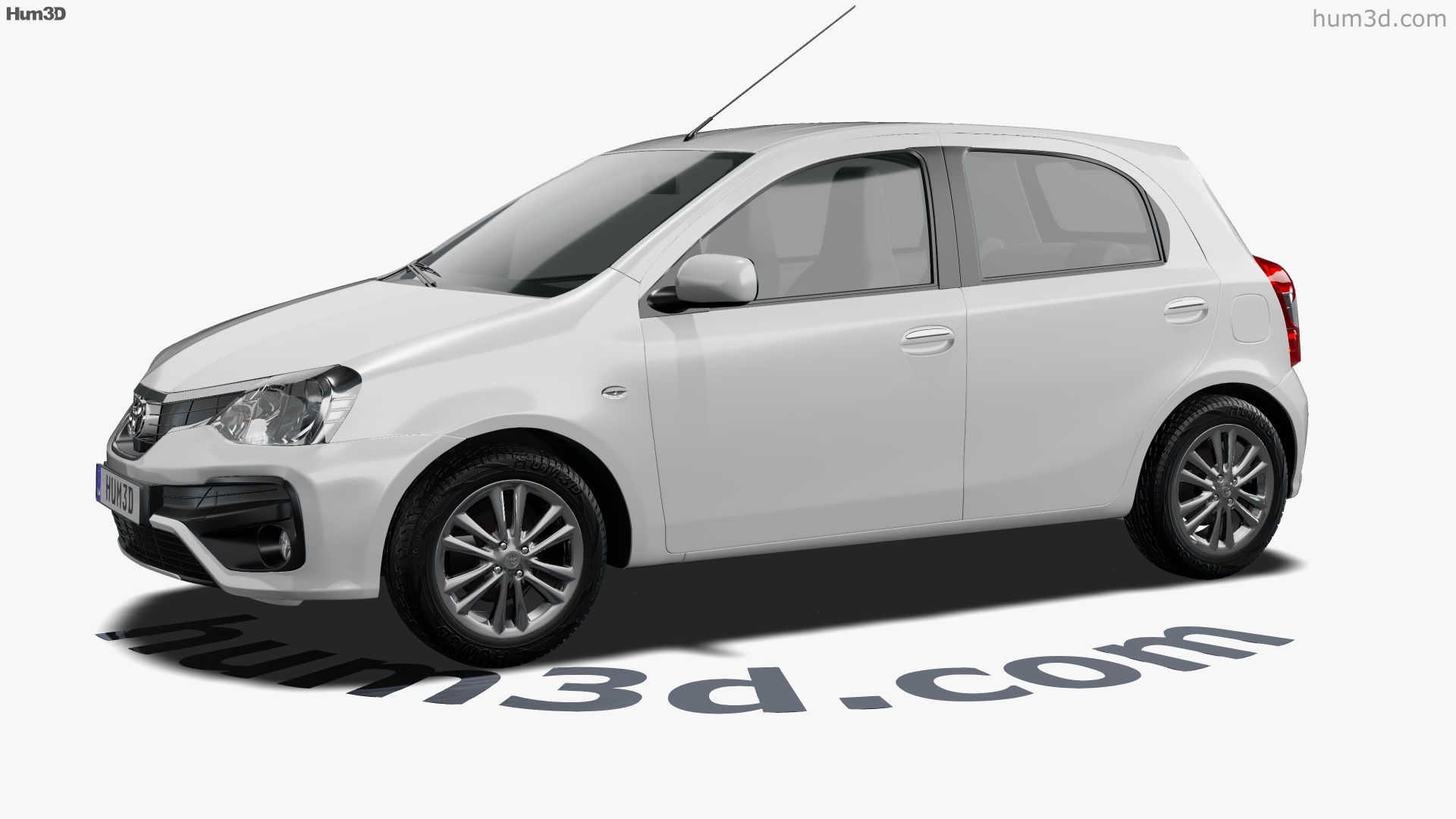 360 view of Toyota Etios hatchback 2022 3D model - 3DModels store
