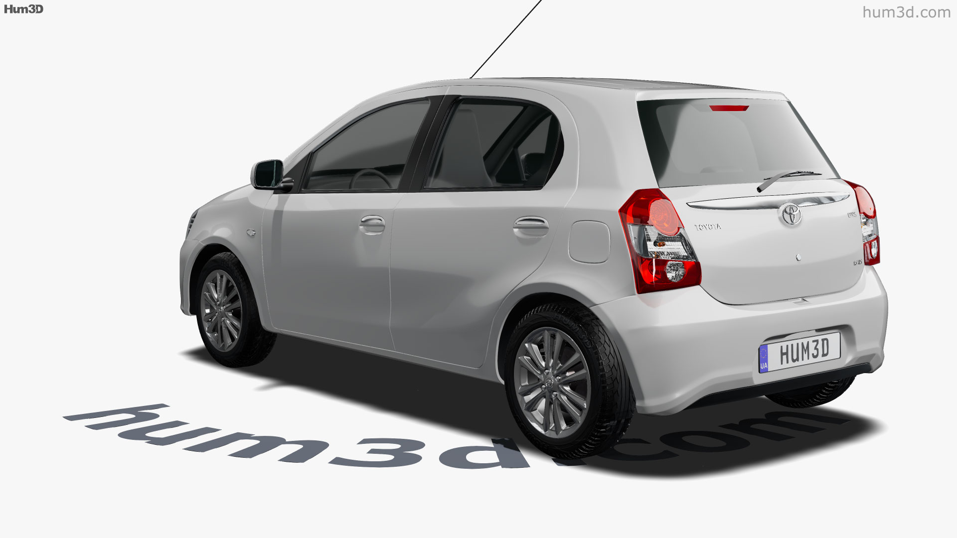 360 view of Toyota Etios hatchback 2022 3D model - 3DModels store