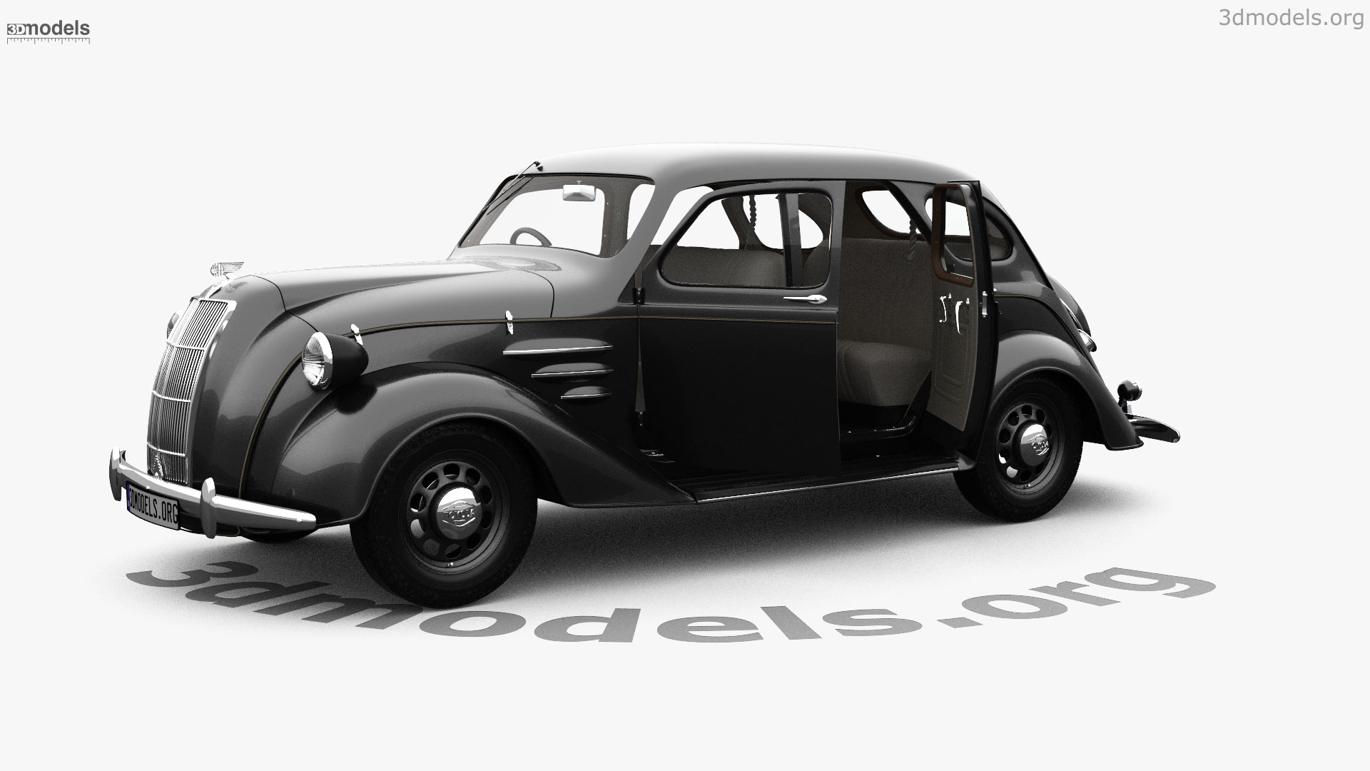 360 view of Toyota AA with HQ interior 1940 3D model - 3DModels store