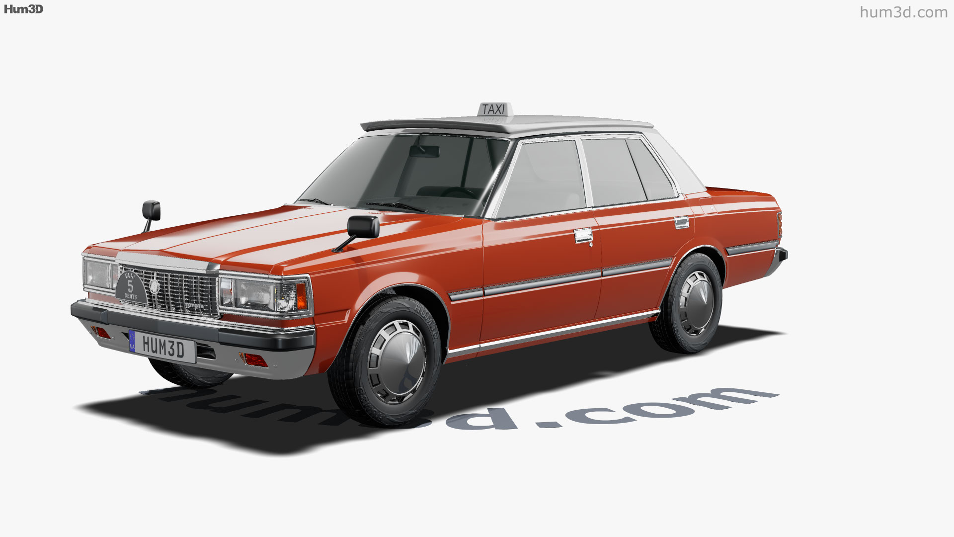 360 view of Toyota Crown Taxi 1982 3D model - 3DModels store