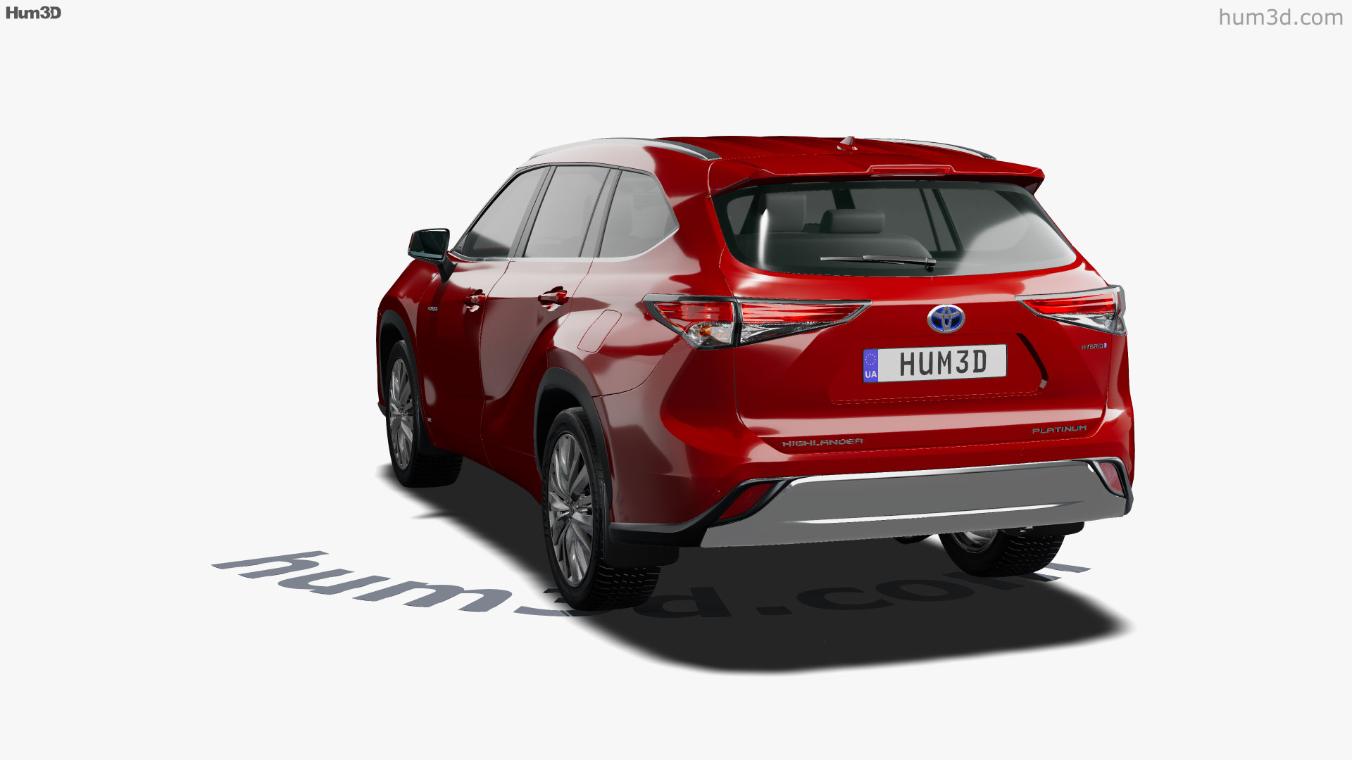 360 view of Toyota Highlander Platinum hybrid 2024 3D model - 3DModels ...