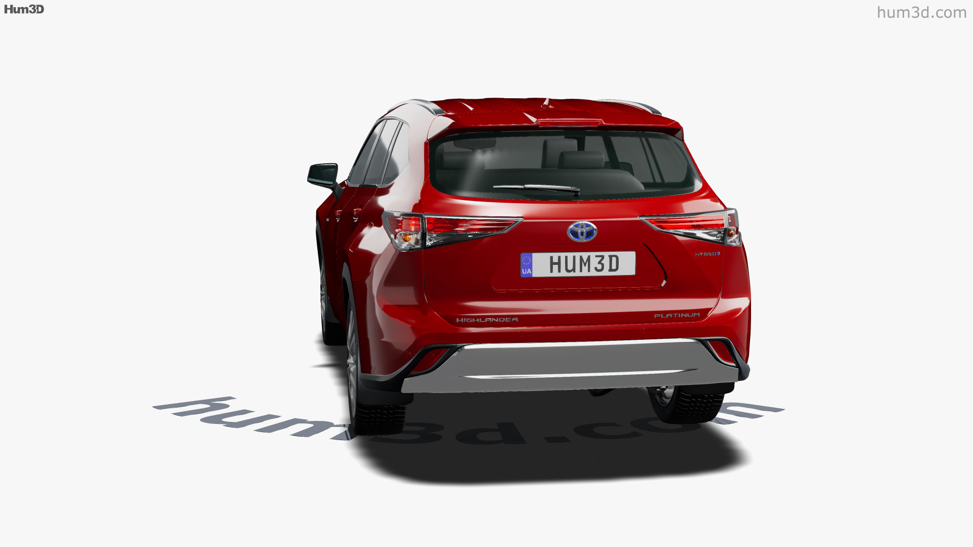 360 view of Toyota Highlander Platinum hybrid 2024 3D model - 3DModels ...