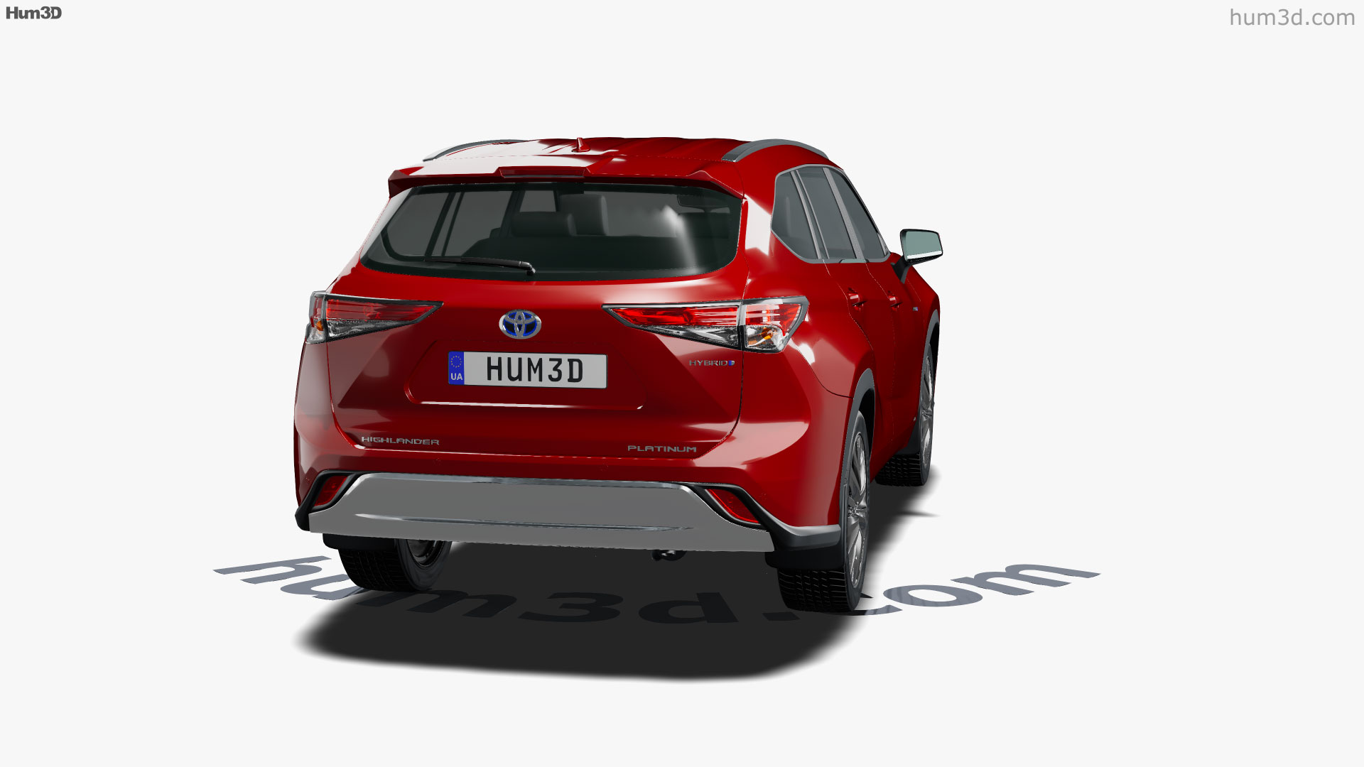 360 view of Toyota Highlander Platinum hybrid 2024 3D model - 3DModels ...