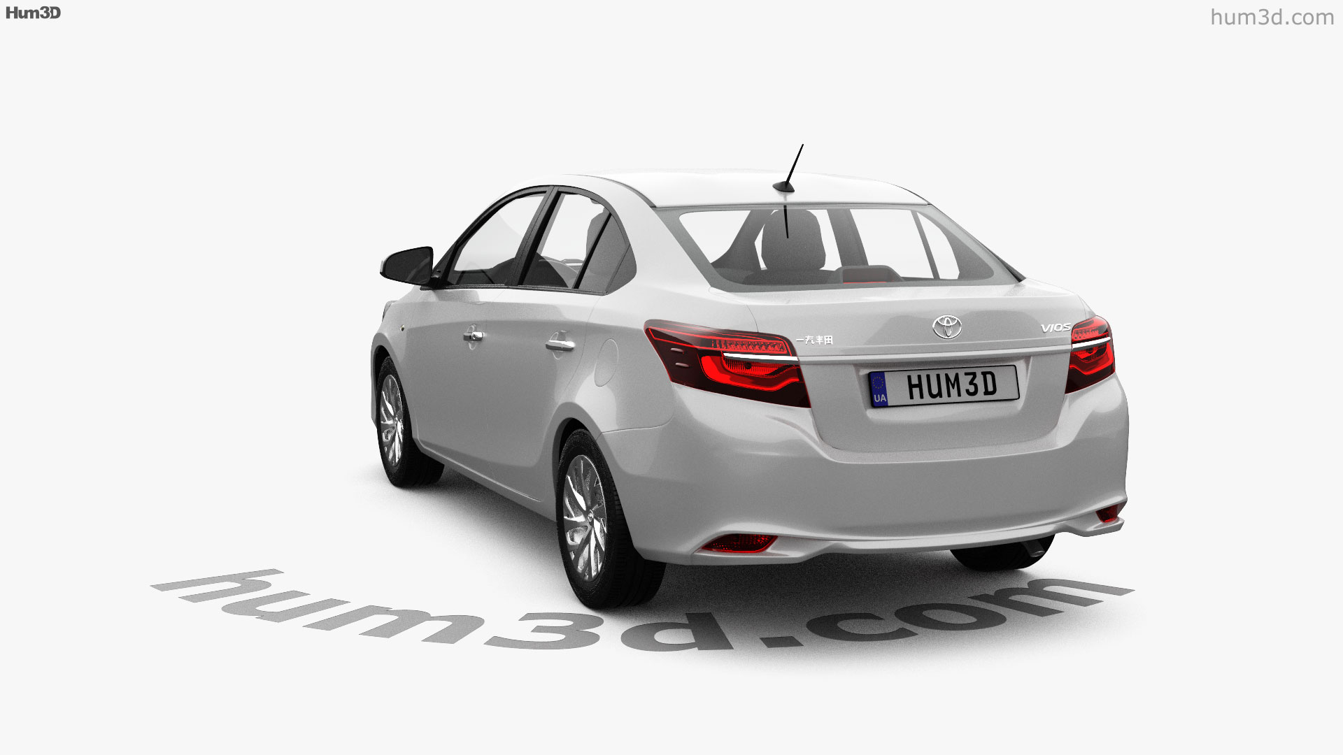 360 view of Toyota Vios CN-spec 2024 3D model - 3DModels store