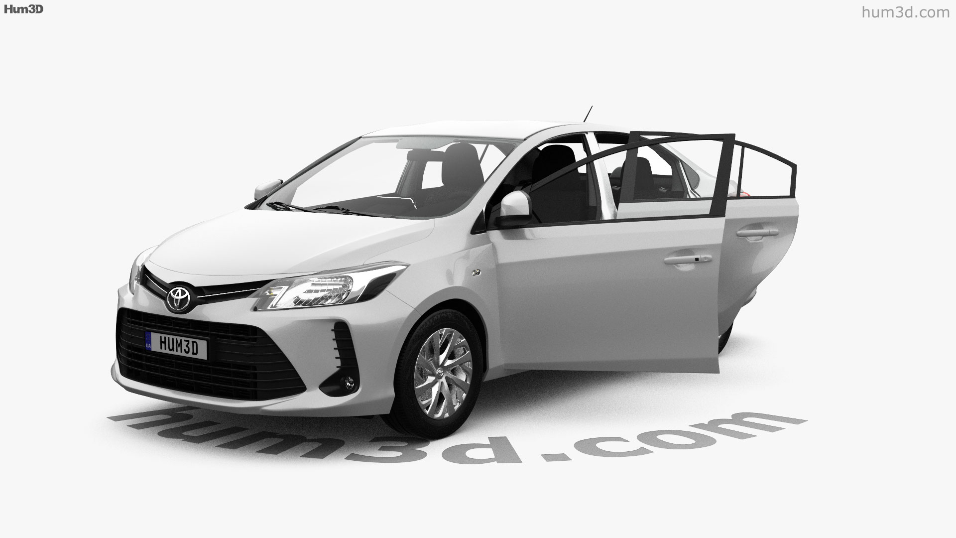 360 view of Toyota Vios CN-spec with HQ interior 2024 3D model ...