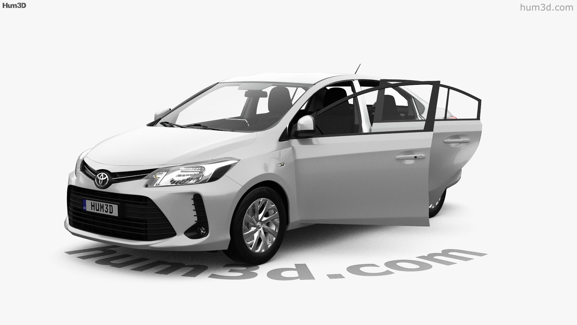 360 view of Toyota Vios CN-spec with HQ interior 2024 3D model ...