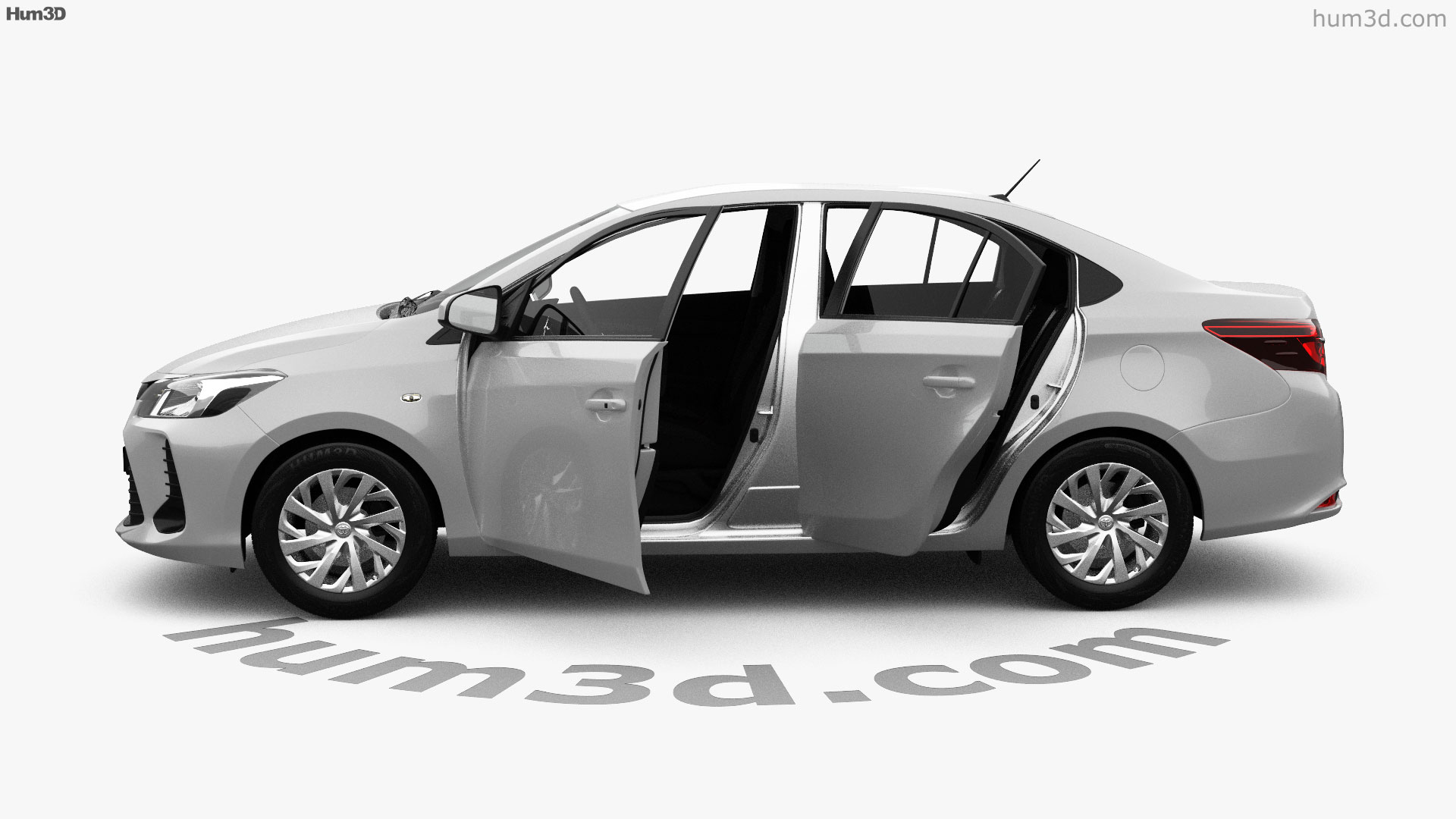 360 view of Toyota Vios CN-spec with HQ interior 2024 3D model ...