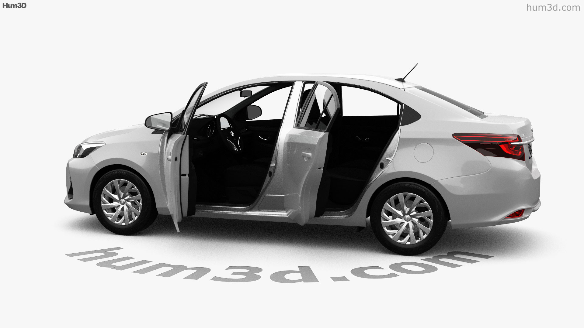 360 view of Toyota Vios CN-spec with HQ interior 2024 3D model ...
