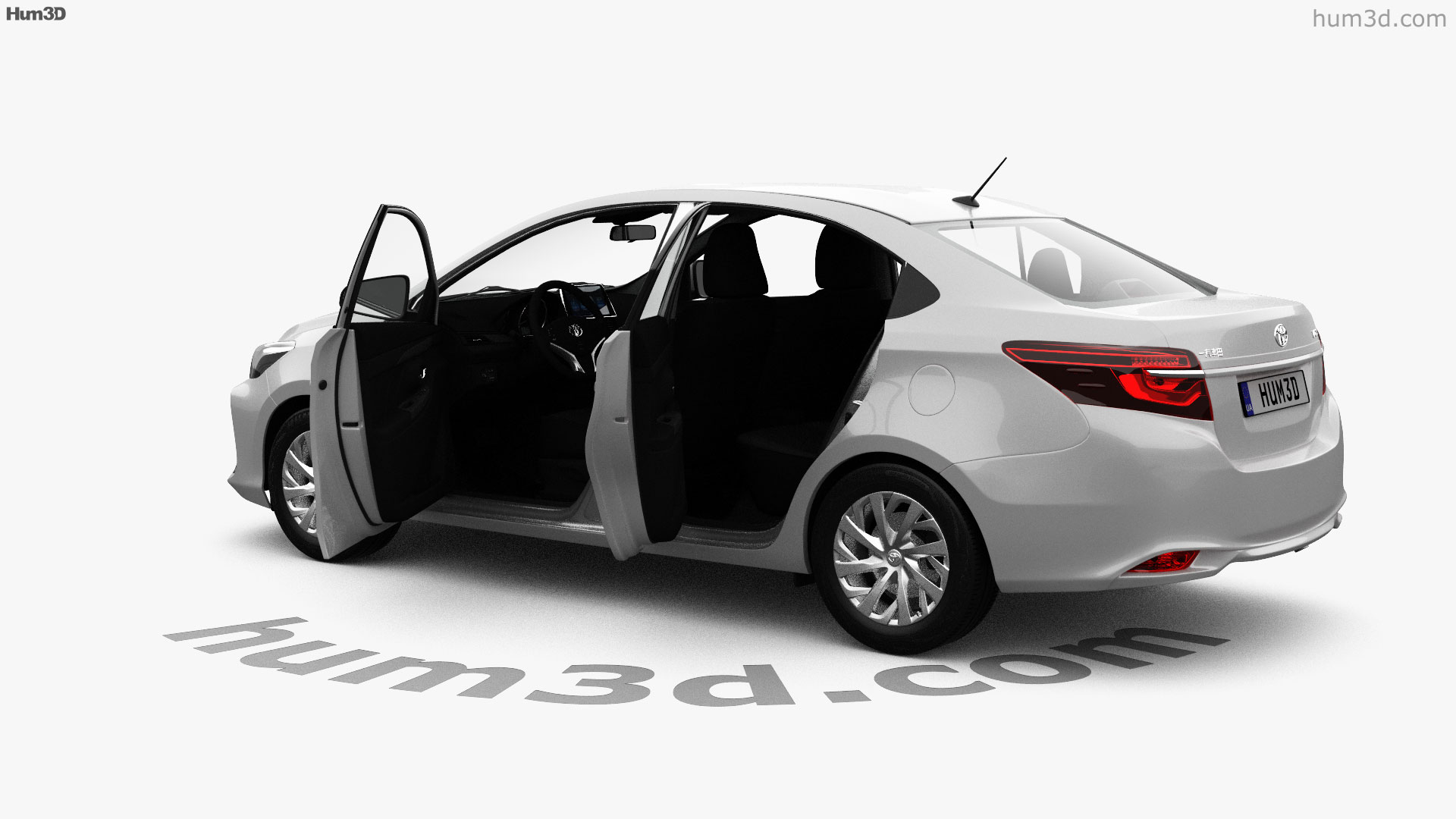 360 view of Toyota Vios CN-spec with HQ interior 2024 3D model ...